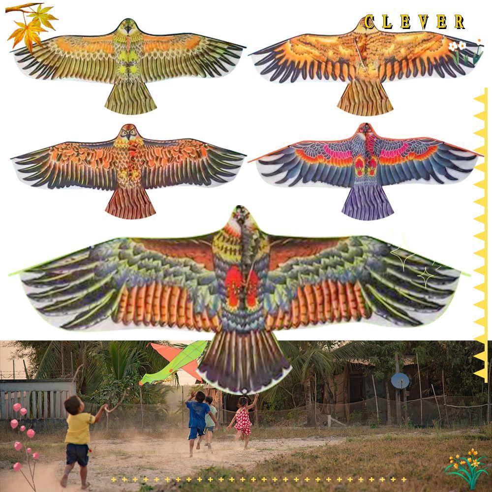 CLEVERHD Flat Eagle Kite, Multi Style with 30 Meter Kite Line Bird ...