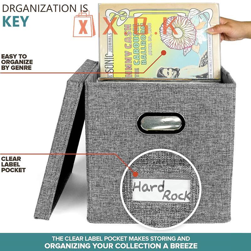X.B.K 12-Inch Vinyl Record Storage Boxes With Lids And Handles ...