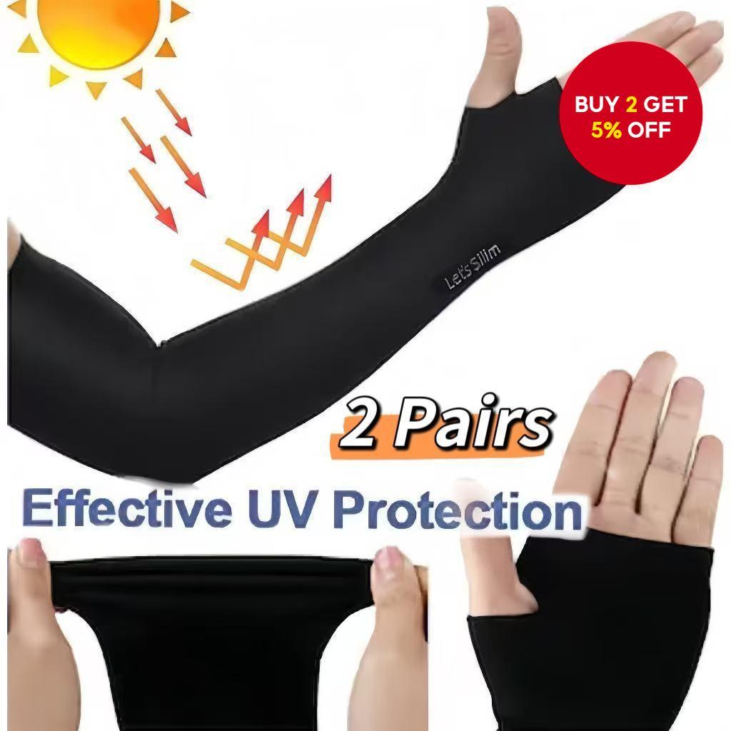 4Pcs Unisex Uv Protection Arm Sleeves Sunscreen Cuff Golf Cycling ...