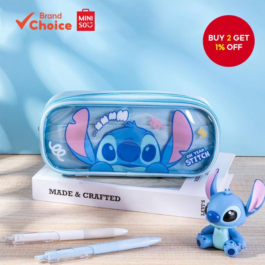 MINISO Stitch & Lotso Series Double Layer Large Capacity Pencil Case ...