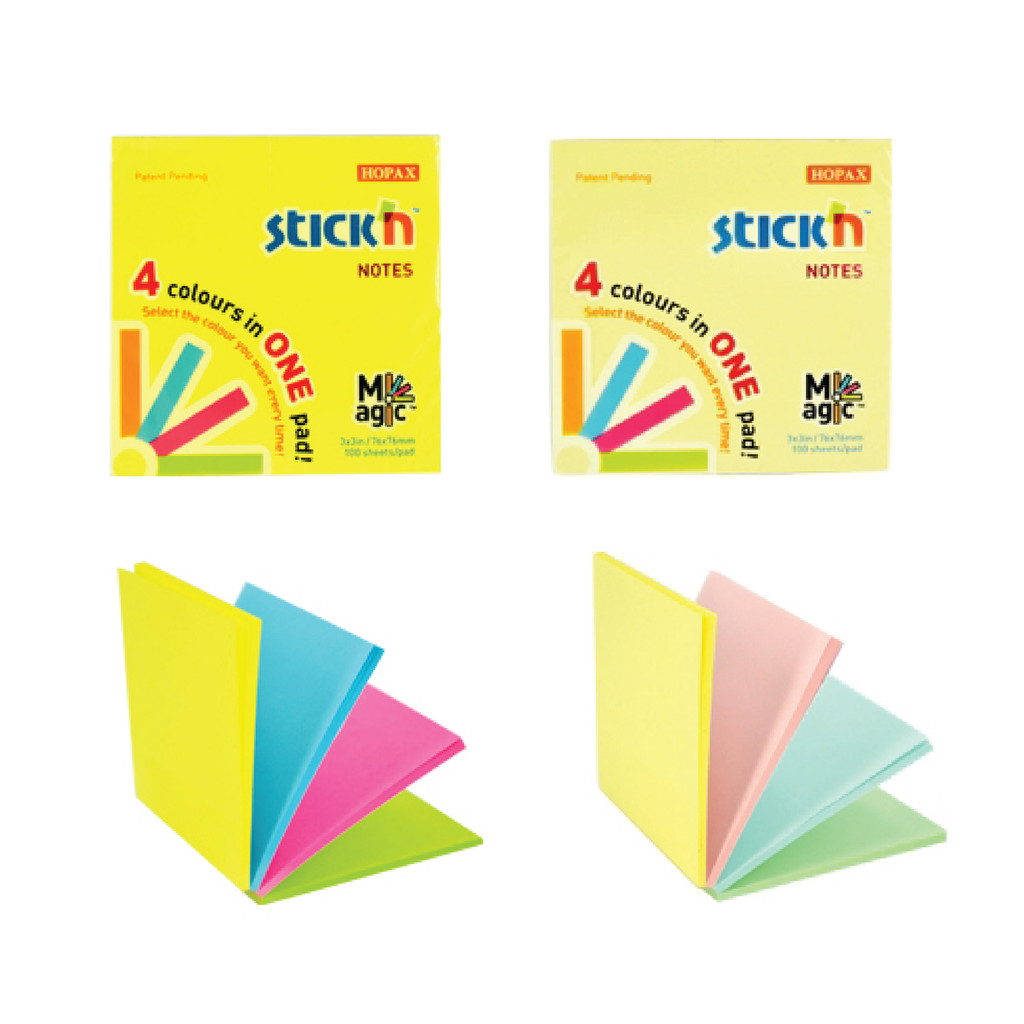 Hopax 3x3in Magic Notes 4in1 (Neon/Pastel) | Shopee Philippines