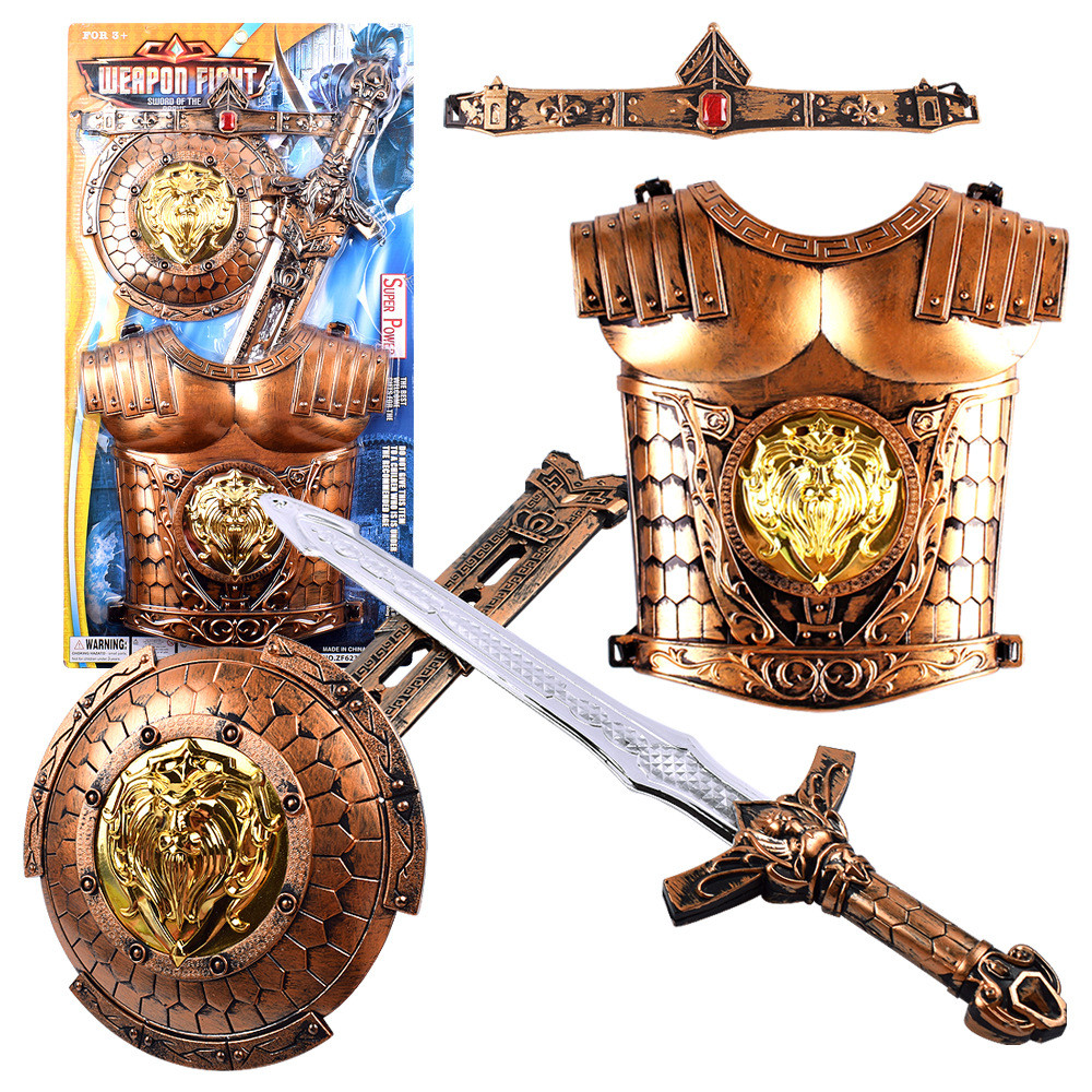 Children Plastic Boy Interactive Shield Axe Set Armor Armor Simulation ...