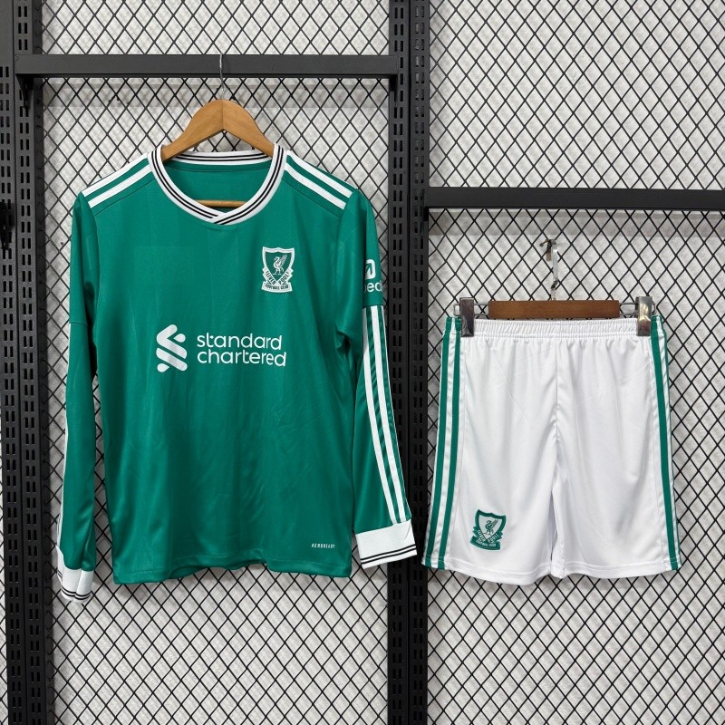 Liverpool Children's Sets 2025/26 Third Kit Long Sleeve Football Jersey ...