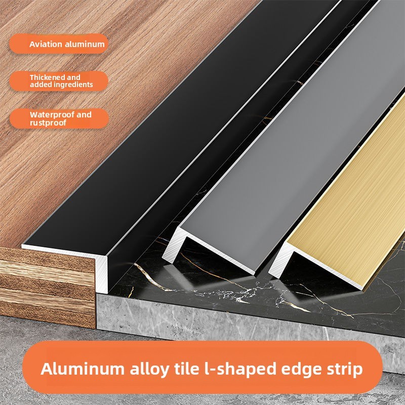 Aluminum Alloy L-Shaped Tile Closing Strip Right-Angle Edging Masculine ...