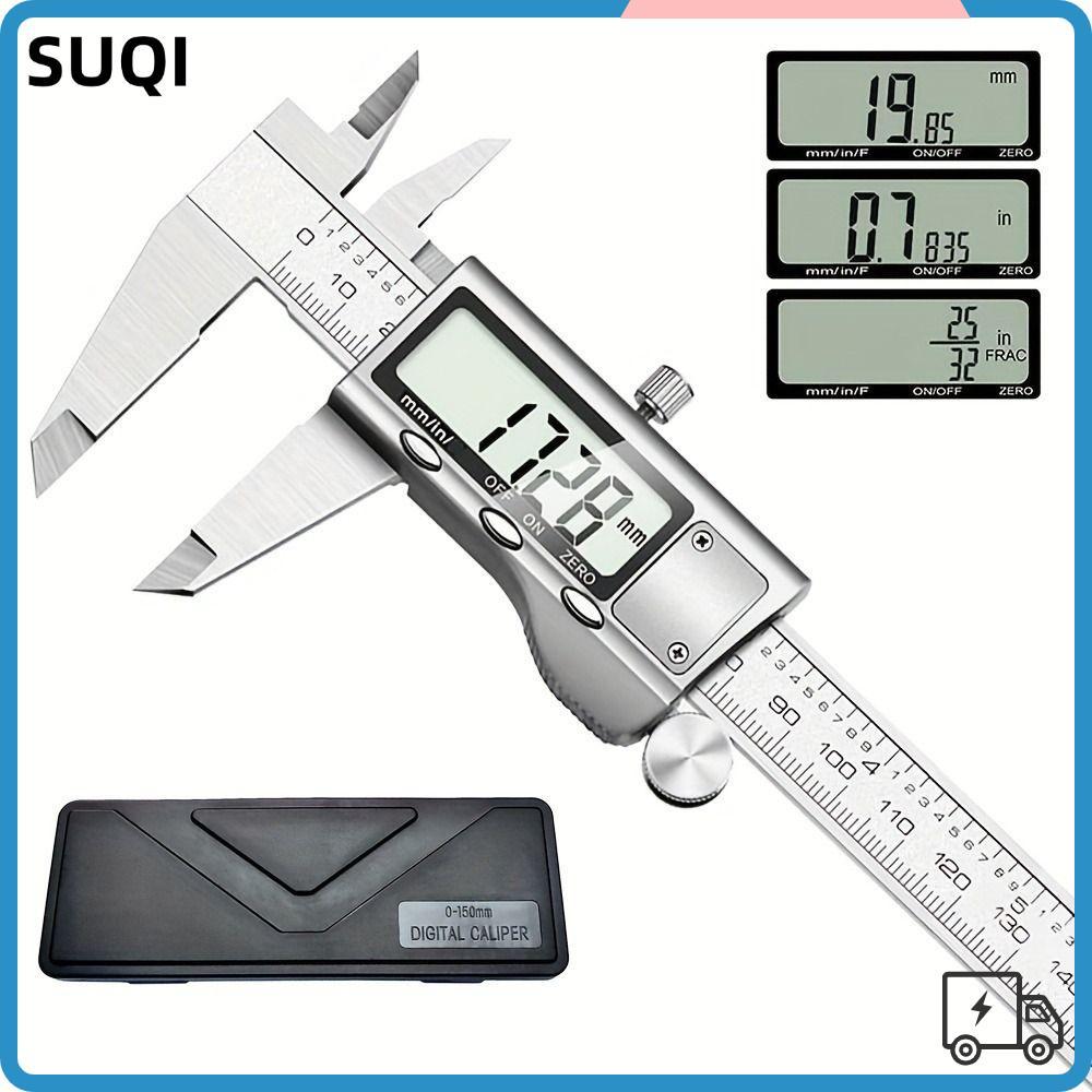 HI-SUQI Digital Caliper Tool, Stainless Steel Inch Metric Vernier ...