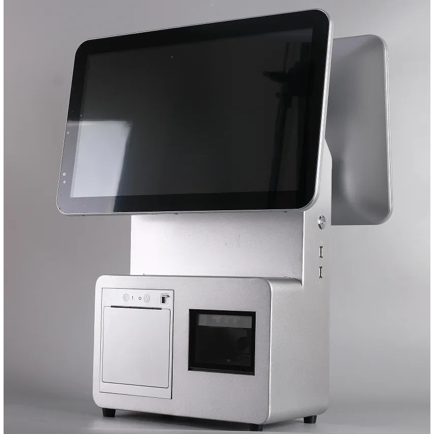 15.6 Inch Dual Touch Screen Window10 Cashier Terminal All In One Pos ...