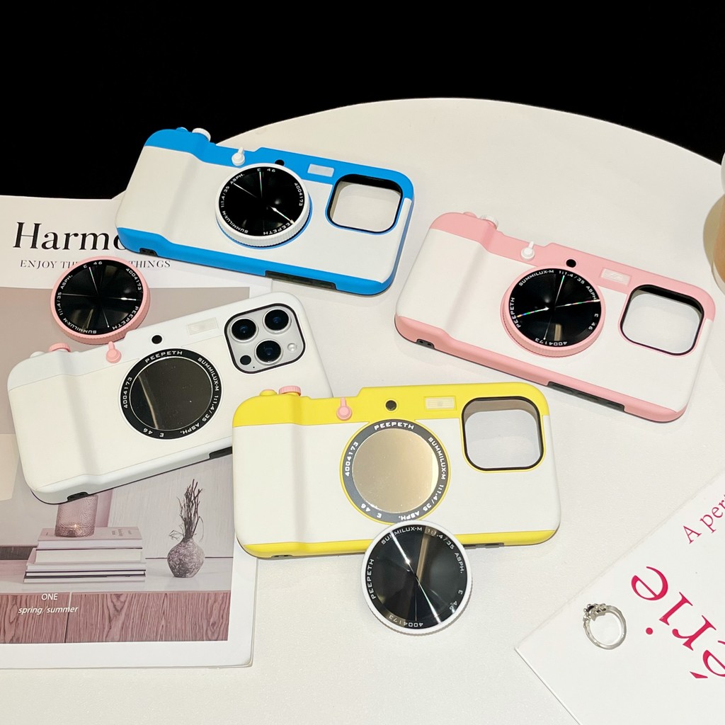 Retro Multifunctional Bluetooth Camera Phone Case For iPhone 16 15 14 ...