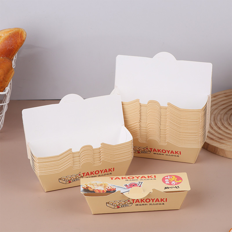 50pcs Octopus Ball Packaging Box Japanese Street Food Takoyaki ...