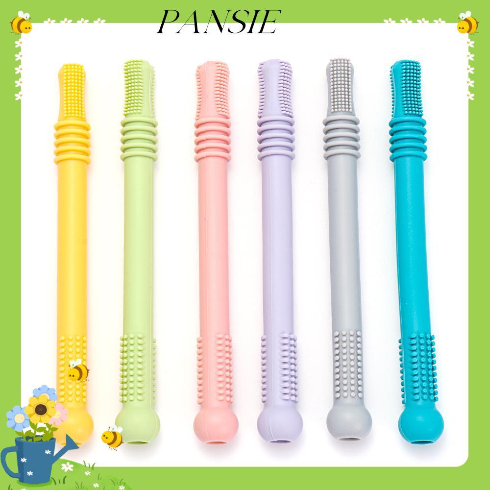 PANSIE Straw Gutta Soft Bendable Teether Tube Color Silica Gel|Molar ...