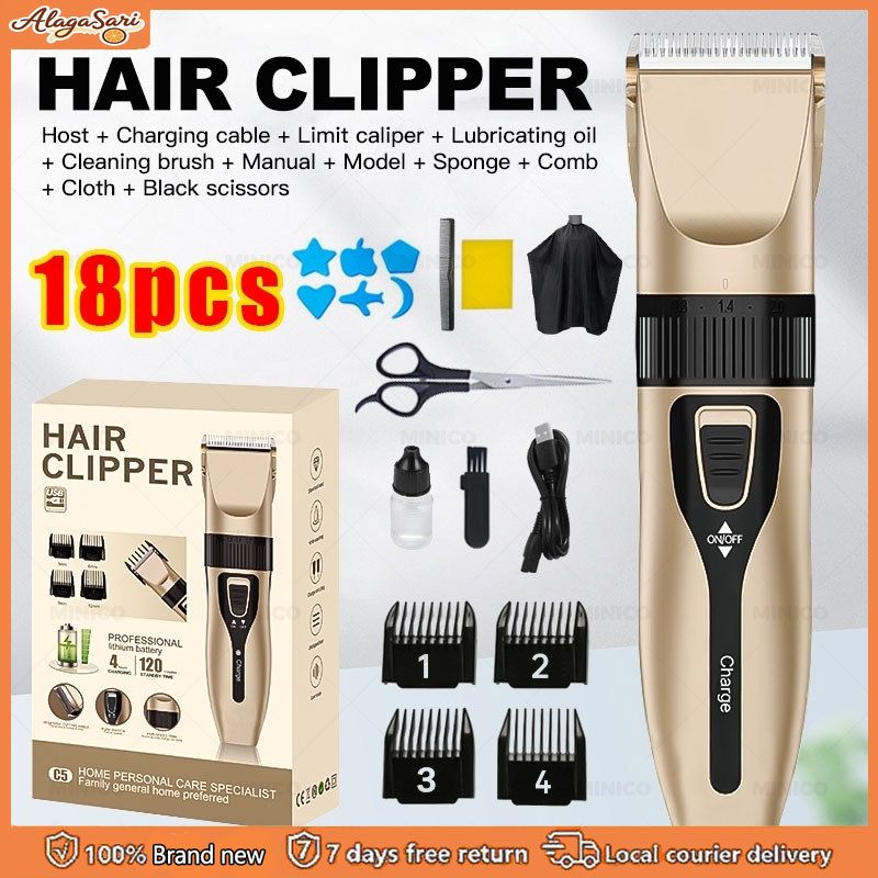 18PCS/Set Professional Rechargeable Shaver Razor Hair Trimmer Grooming ...