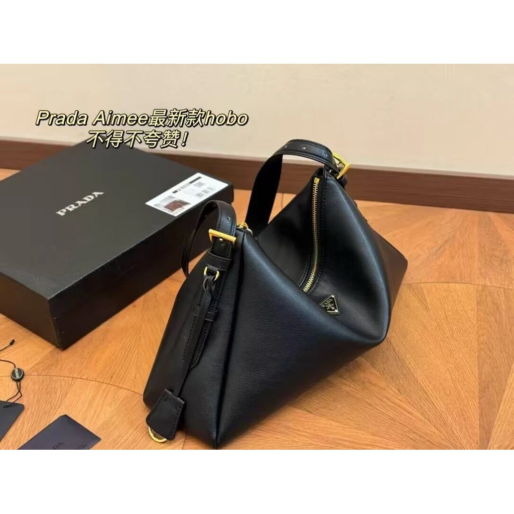PRADA Latest Style 24 Autumn Winter New Style Aimee Full Leather hobo ...