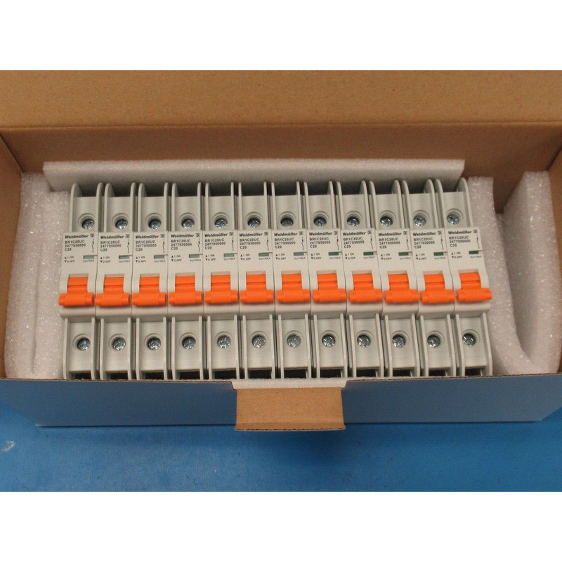 (12) BR1C20UC 2477950000 WEIDMULLER 1 POLE MINIATURE CIRCUIT BREAKER ...