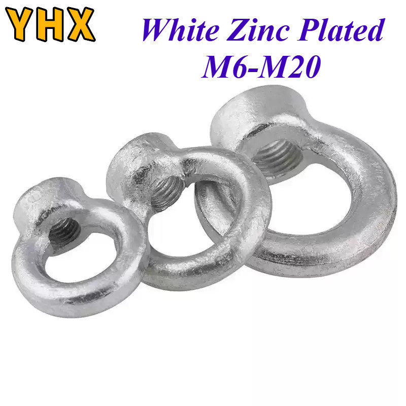 Galvanized Eyebolt Nuts M6 - M20 | White Zinc Plated Heavy - Duty ...