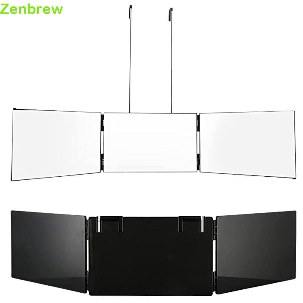 ZENBREW 3 Way Mirror, Real Glass Three Sided Trifold Makeup Mirror ...