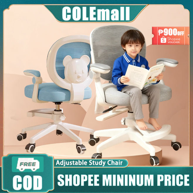 Adjustable Study Chair Ergonomic Chair With Foot Rest And Mesh Swivel ...