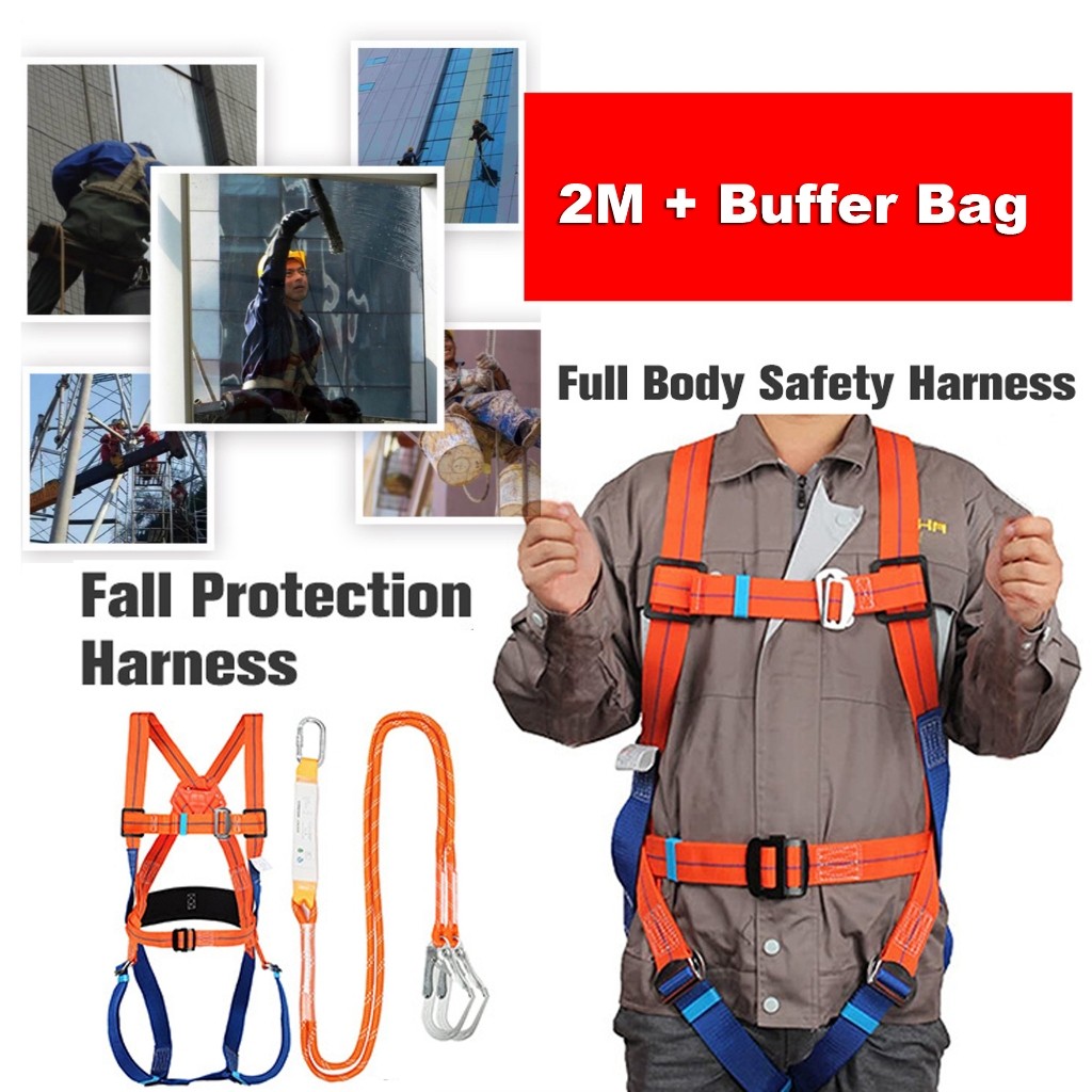 Full Body Adjustable Safety Harness Double Large Hoo Built-in 2M ...