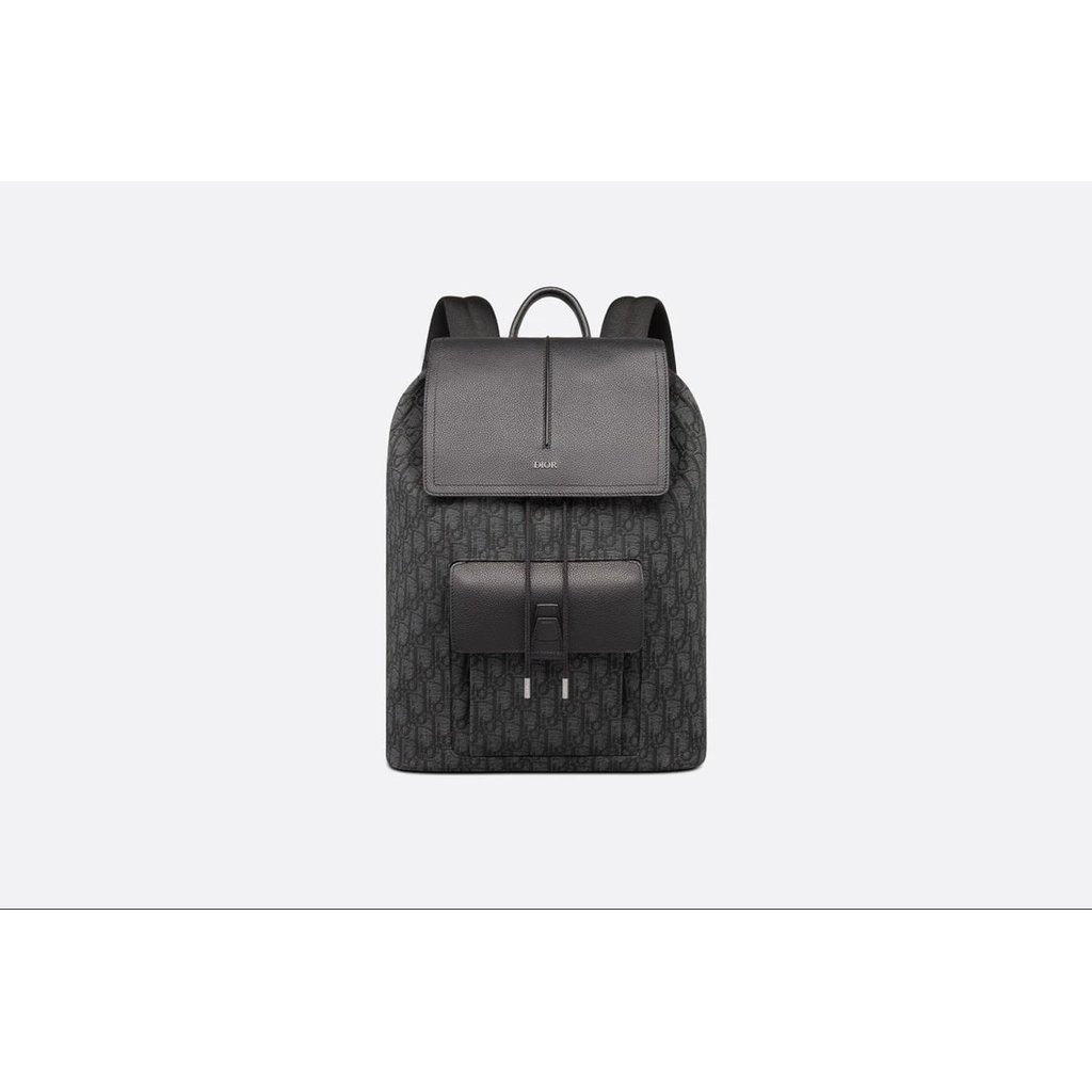 Dior Motion Backpack Black Oblique Printed Backpack Classic Preppy ...