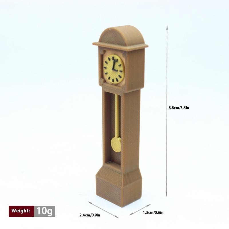 LOVEHOME Dollhouse Mini Retro Standing Clock Model Miniature Floor ...