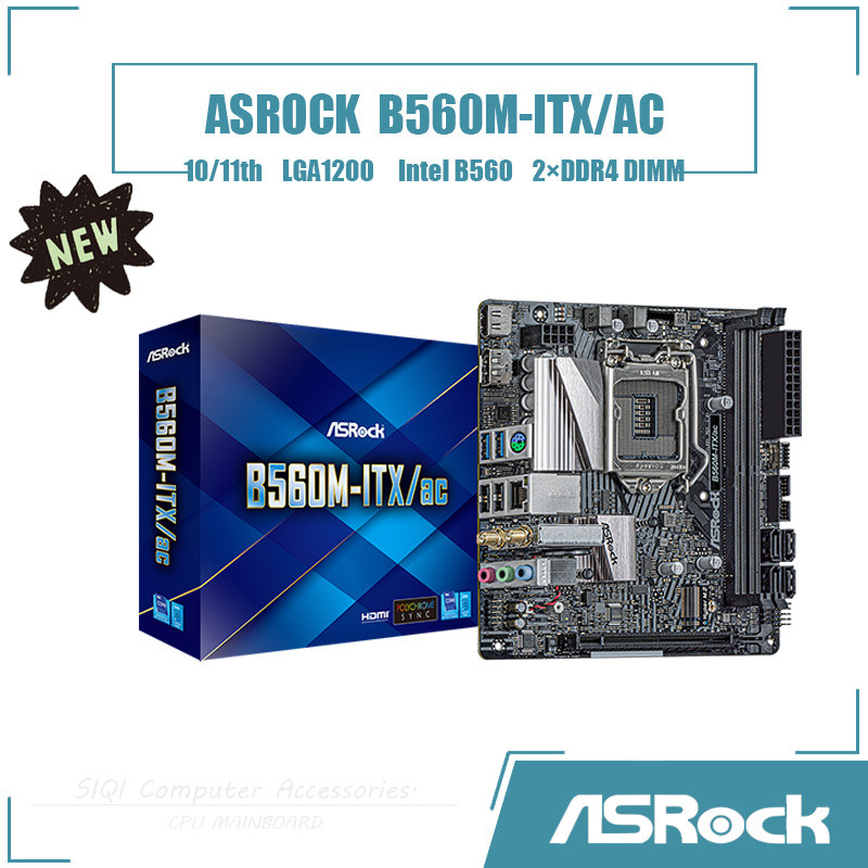[NEW] Asrock B560M-ITX/AC Motherboard 2×DDR4 DIMM Intel B560 LGA1200 ...