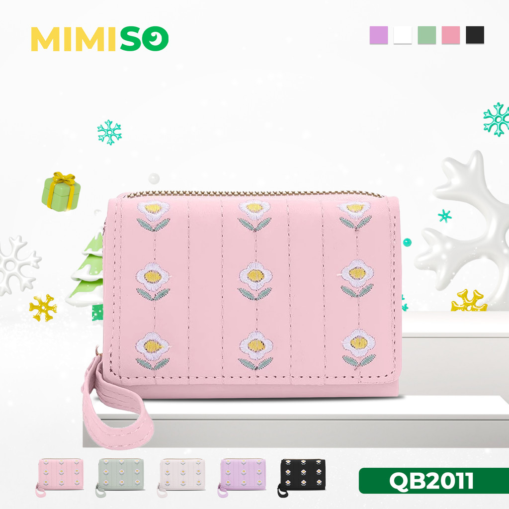 MIMISO Wallet For Woman Leather Korean Fashion Flower Cute Girl Short ...
