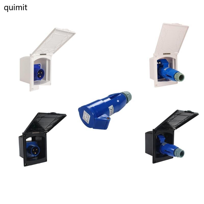 QUIM RV Inlet Socket Flush 16A External Flush Inlet Socket for Camper ...
