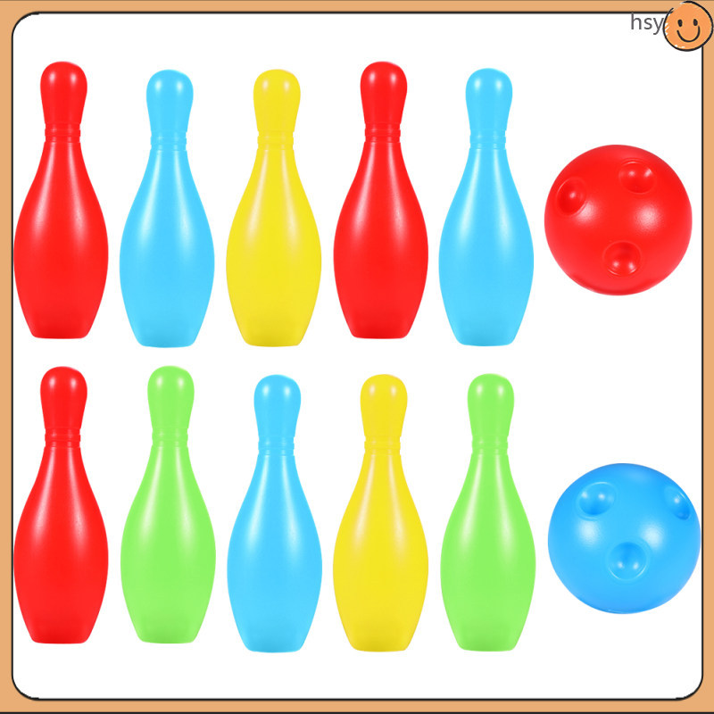 1 Set of Plastic Bowling Set Interesting Bowling Pin Household Bowling ...