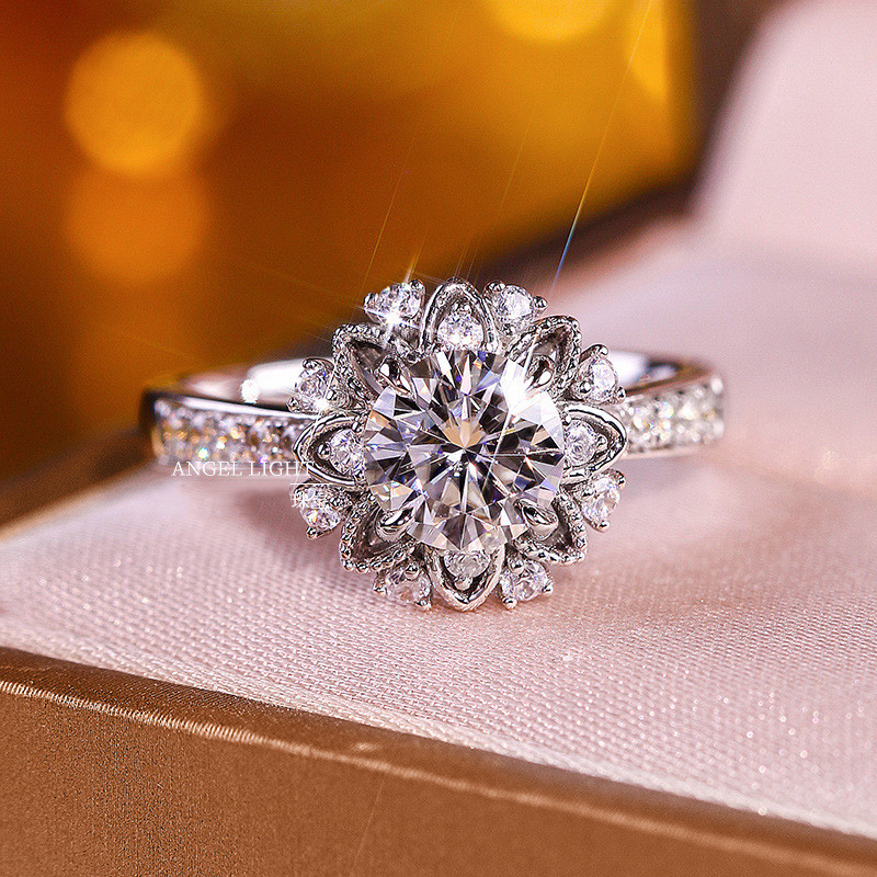 2 Carat Hearts Arrows Plated PT950 Group Full Diamond Imitation ...