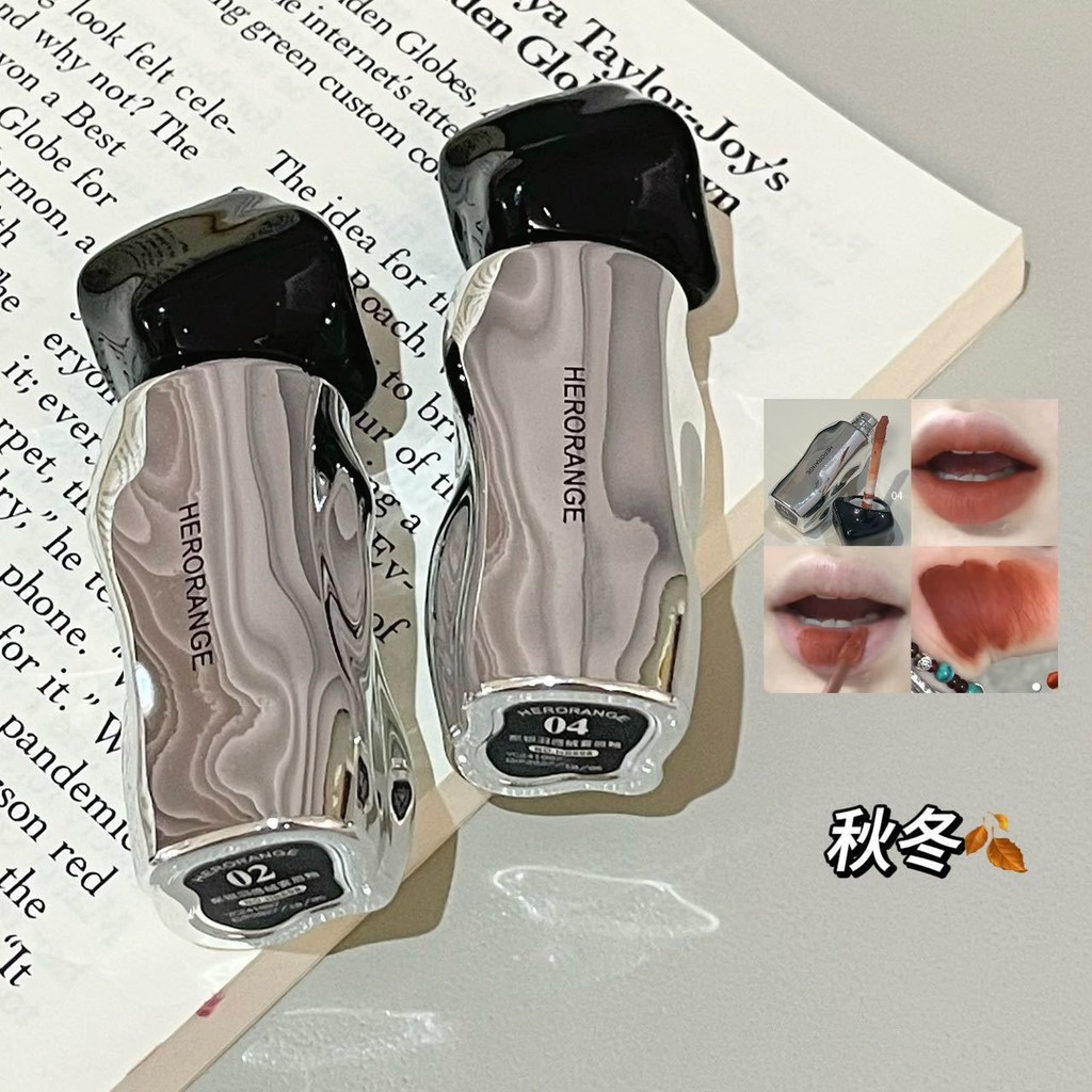 Promotion#High-Value Sparkling Silver Feather Velvet Matte Lip Gloss ...