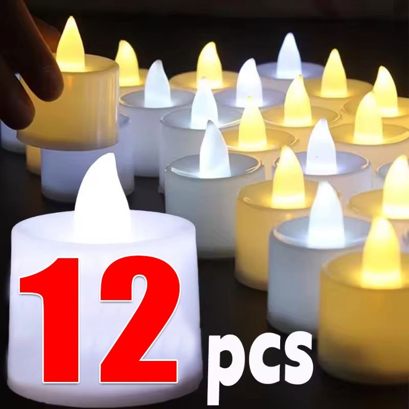 3/6/12Pcs LED Flameless Candles Lights / Battery Powered Electrical ...