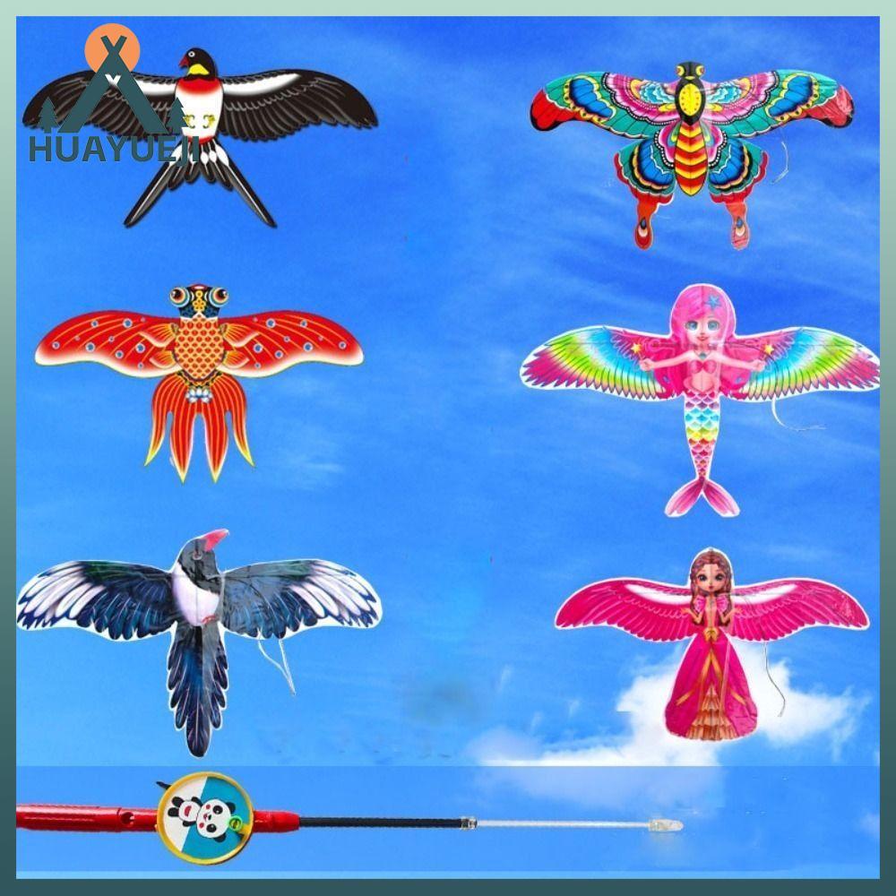 HUAYUEJI Plastic Eagle Kite, with Tails Cartoon Large Eagle Kites ...