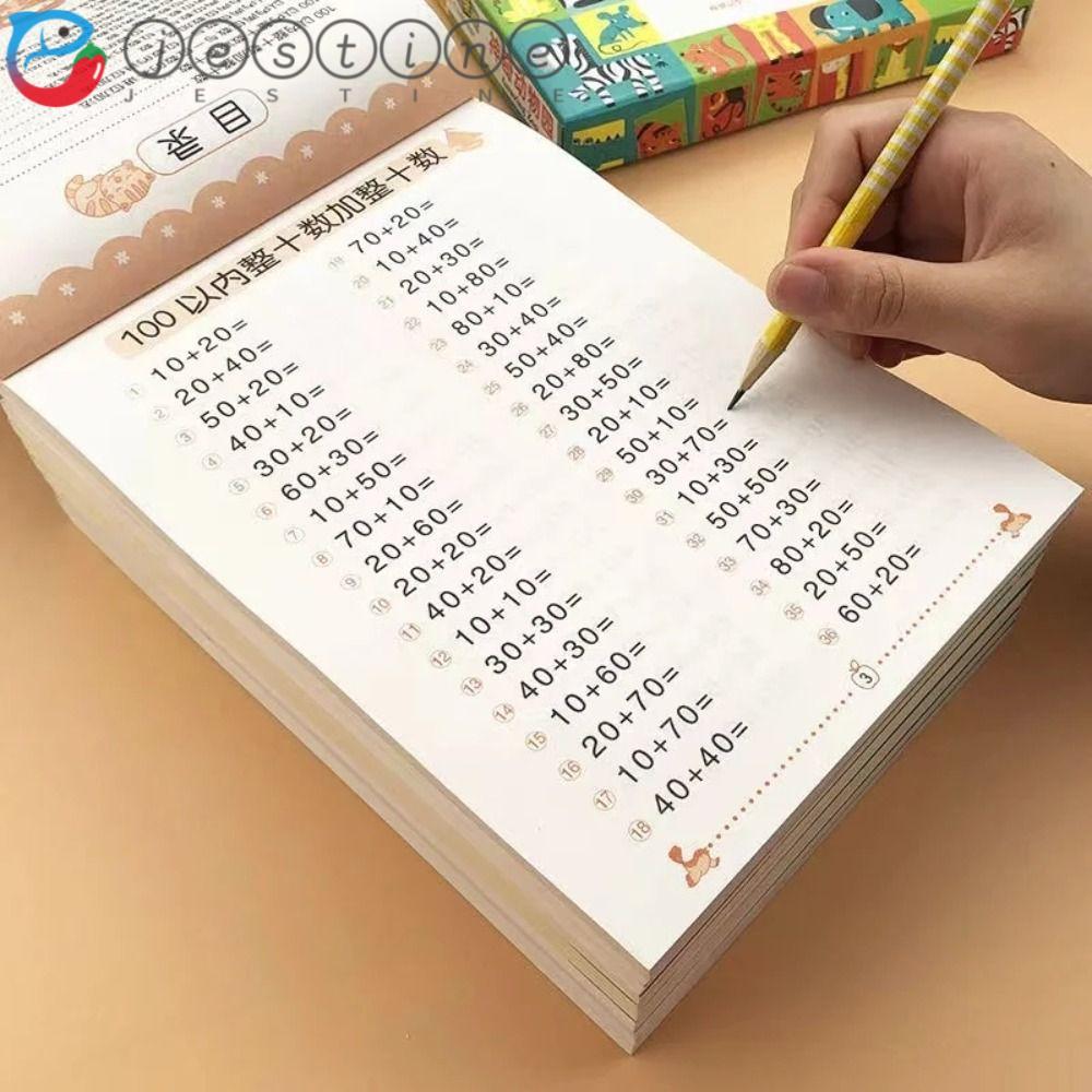 JESTINE 64 Pages Math Arithmetic Books, 10-100 Math Training Arithmetic ...