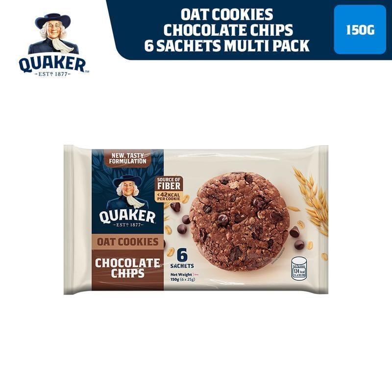 Quaker Cookies Chocolate Chips 6 Sachets Multi Pack 150g | Shopee ...