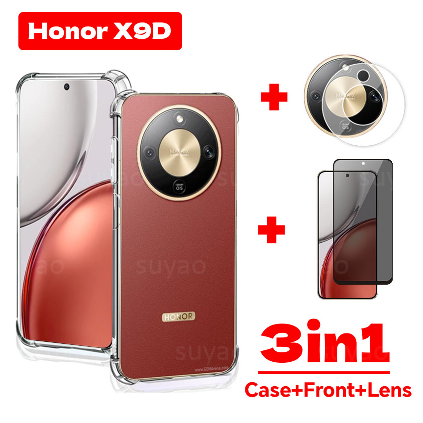 For Honor X9D 5G 2025 3in1 Phone Case Clear Transparent Casing HonorX9D ...