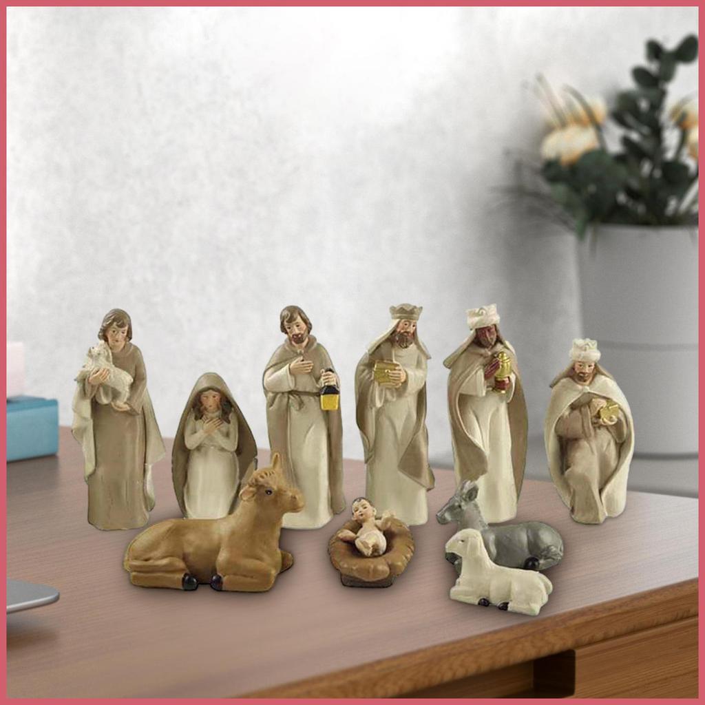 Christmas Nativity Set Resin Tabletop Nativity Scene Figures Christmas ...
