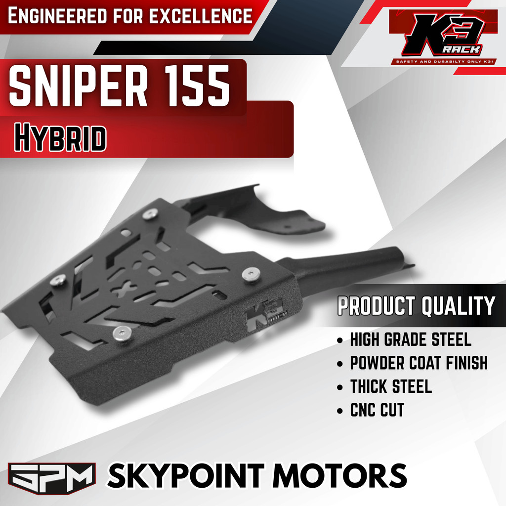 K3 RACK TOP BOX BRACKET SNIPER 155 HYBRID (9809-311) | Shopee Philippines