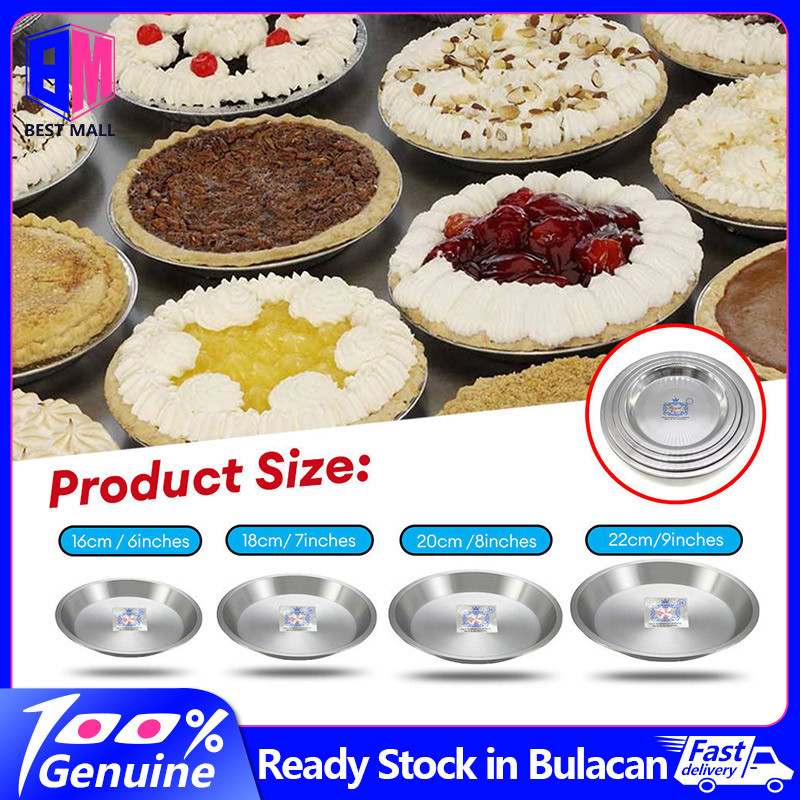 Stainless Steel Pie Pan for Baking Round Pie Plate Molder Buko Pie Egg ...