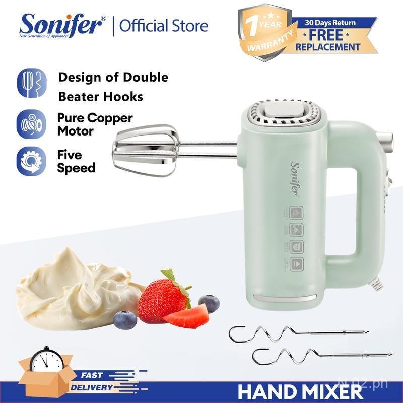 Sonifer Hand mixer, Electric mixer 5 speeds easy eject hooks | Shopee ...