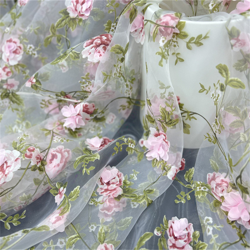 Organza Printed Cloth 3D Handmade Order Flower Three-Dimensional Fabric ...