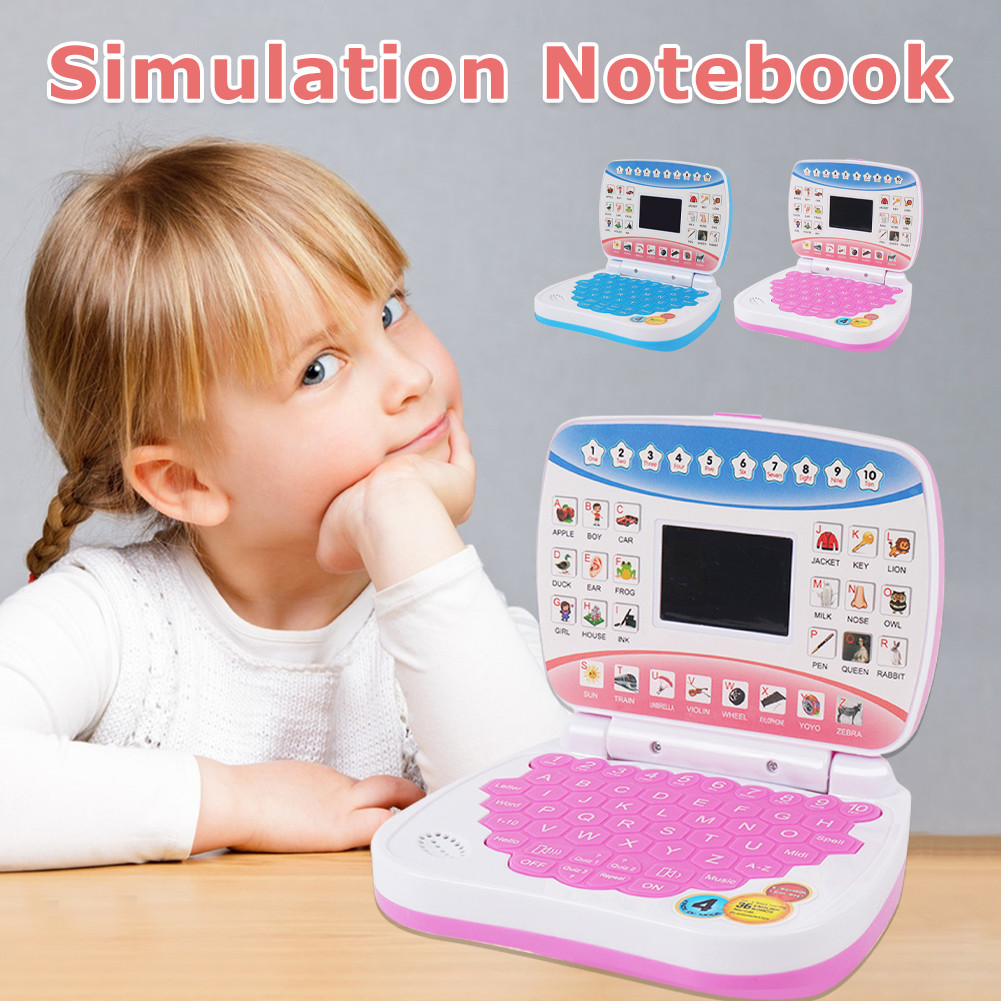 Preschool Educational LED Laptop Toy for Kids, Simulated Notebook with ...
