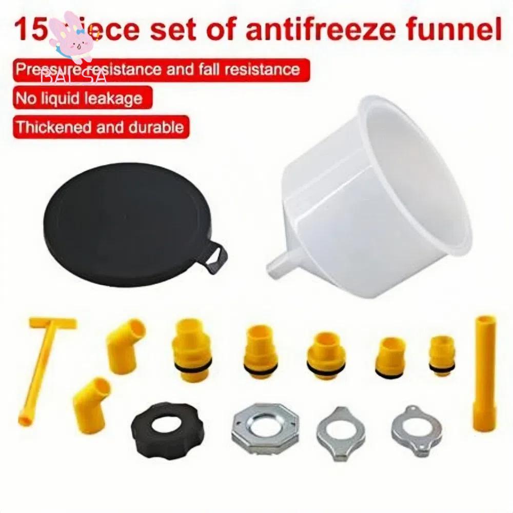 BALSA Car Radiator Funnel Kit, Bleeder Spout 15pcs Set Coolant Filling ...