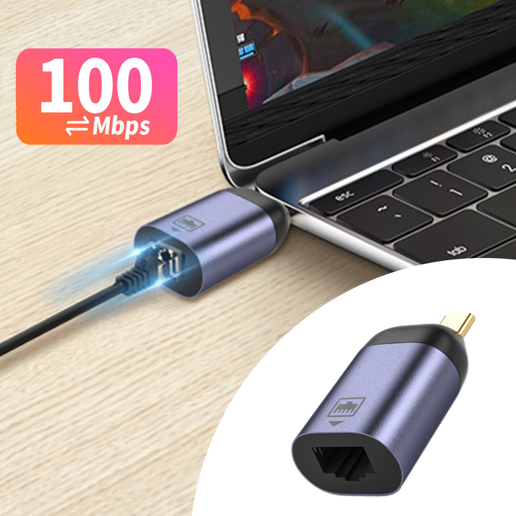 USB Type C 3.1 RJ45 LAN Ethernet Converter Adapter USBC to 100M Gigabit ...