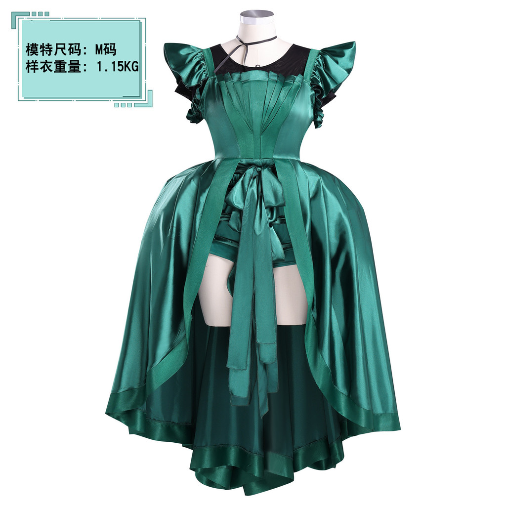 Adams Family cosplay costume on Wednesday, Agnes green dress dress ...