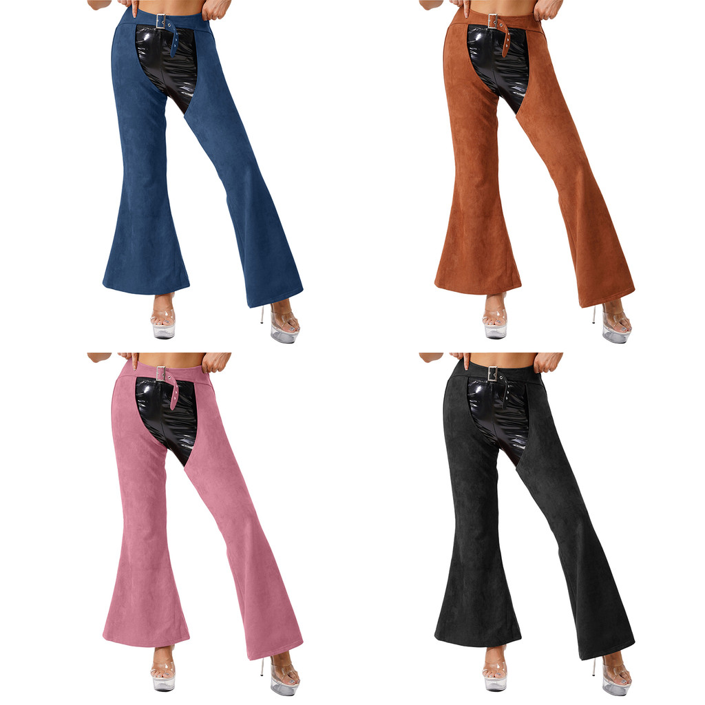 Kaerm Womens Vintage Western Cowgirl Chaps Pants Adjustable Waist ...