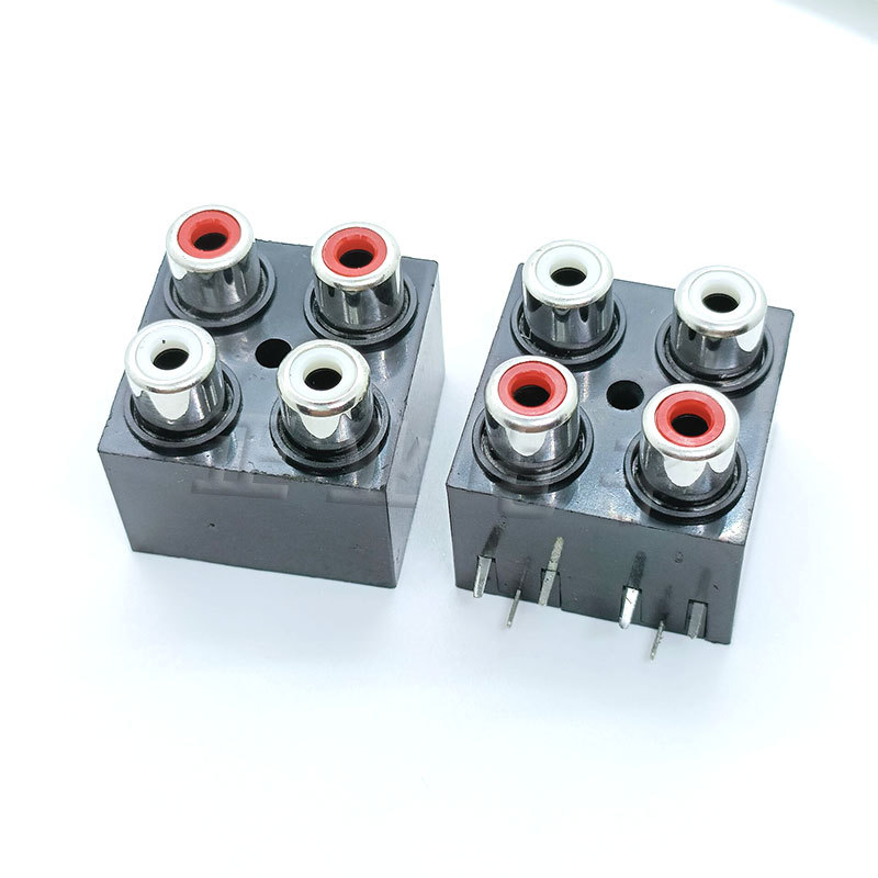 Audio Input Output Lotus Socket Interface AV4-8.4-2 Connector 4 Holes 6 ...