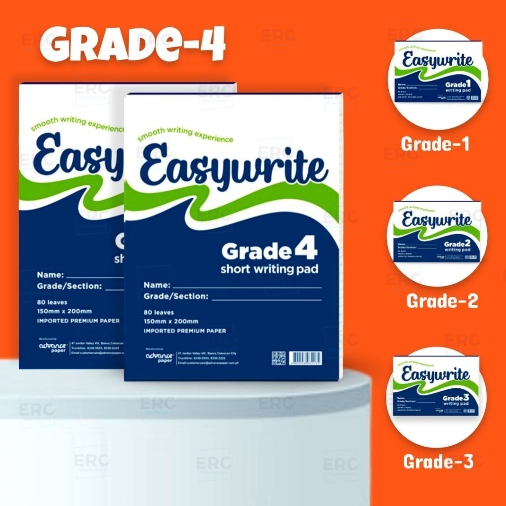 ERC Grade4 Easywrite 80Leaves Writing Pad Paper Elementary Kids Grade ...
