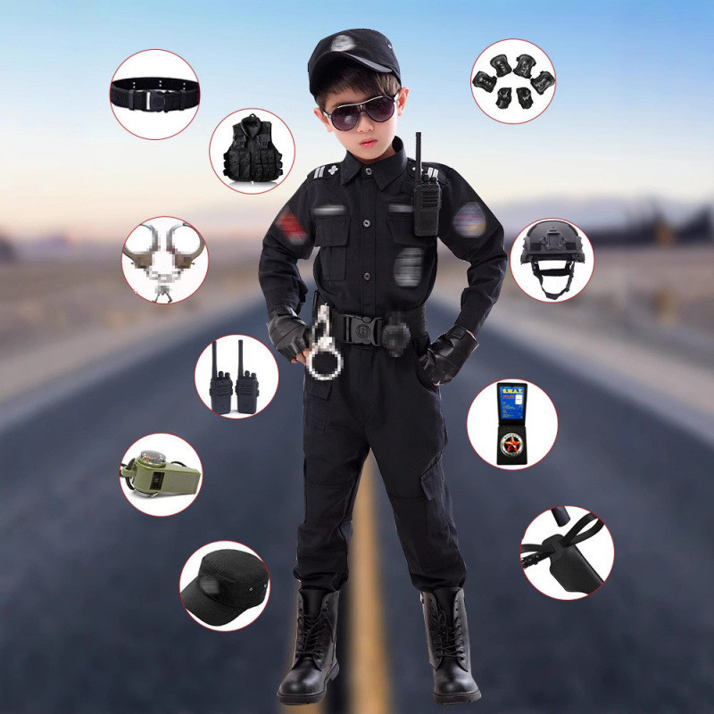 Children's Police Swat Uniform Special Forces Toy Set Military ...