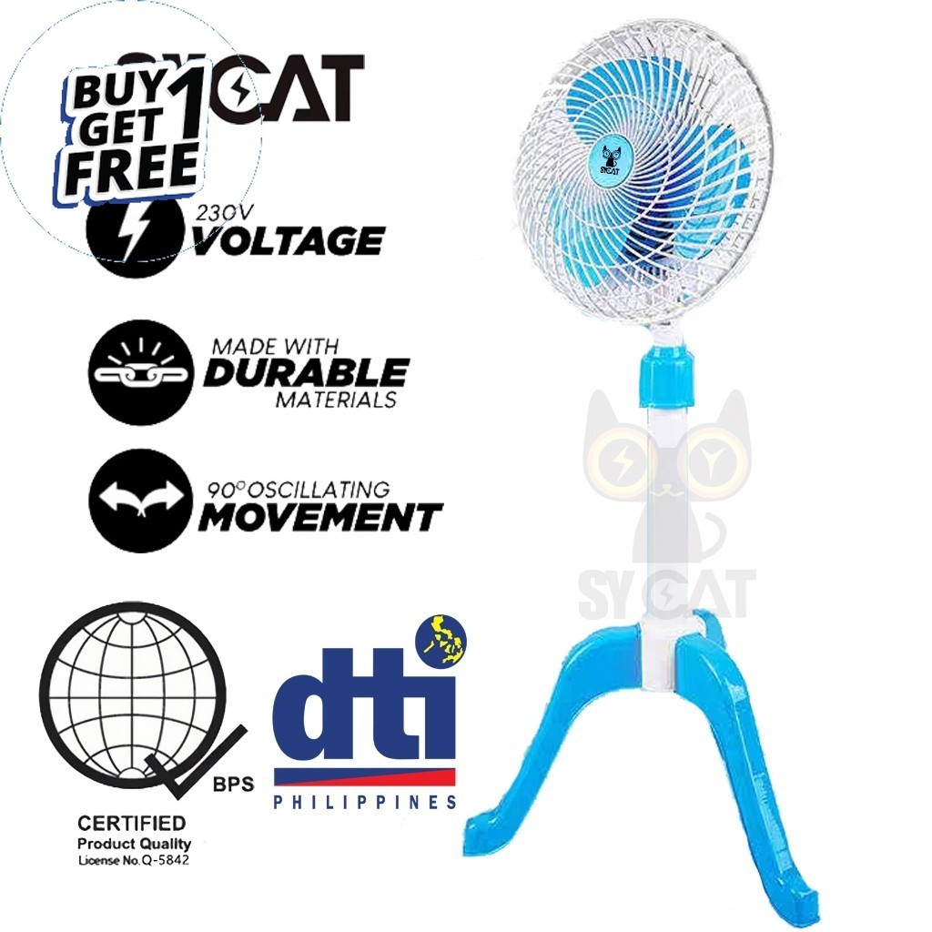 SYCAT Stand Fan Shakeable head Strong Wind Floor Fan 5 Blade Stand Fan ...