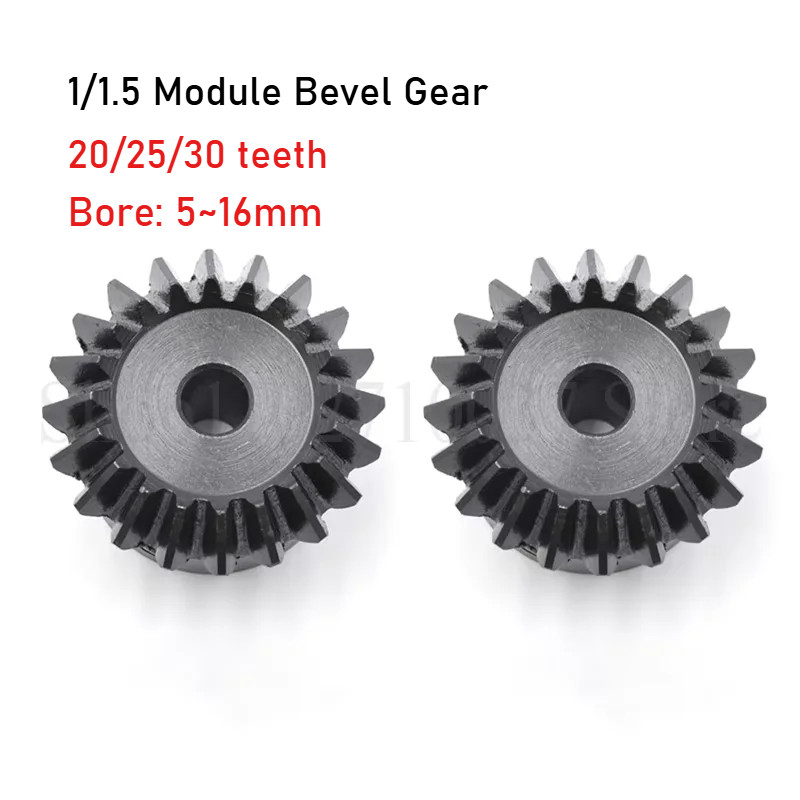 1pcs 1:1 Bevel Gear 1/1.5 Module 45# Steel Gear 90 Degrees Meshing ...