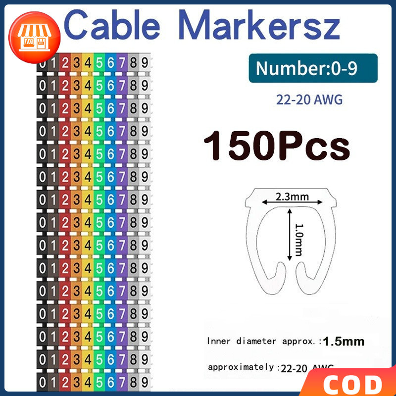 Snap-On Plastic Digital Cable Identification Wire Marker Number Tag ...