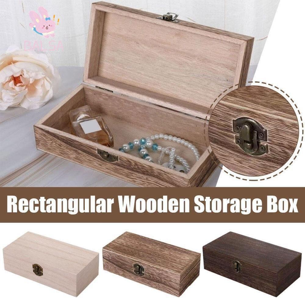 BALSA Gift Packaging Boxes, Flip Lid Wooden Rectangular Wooden Box ...